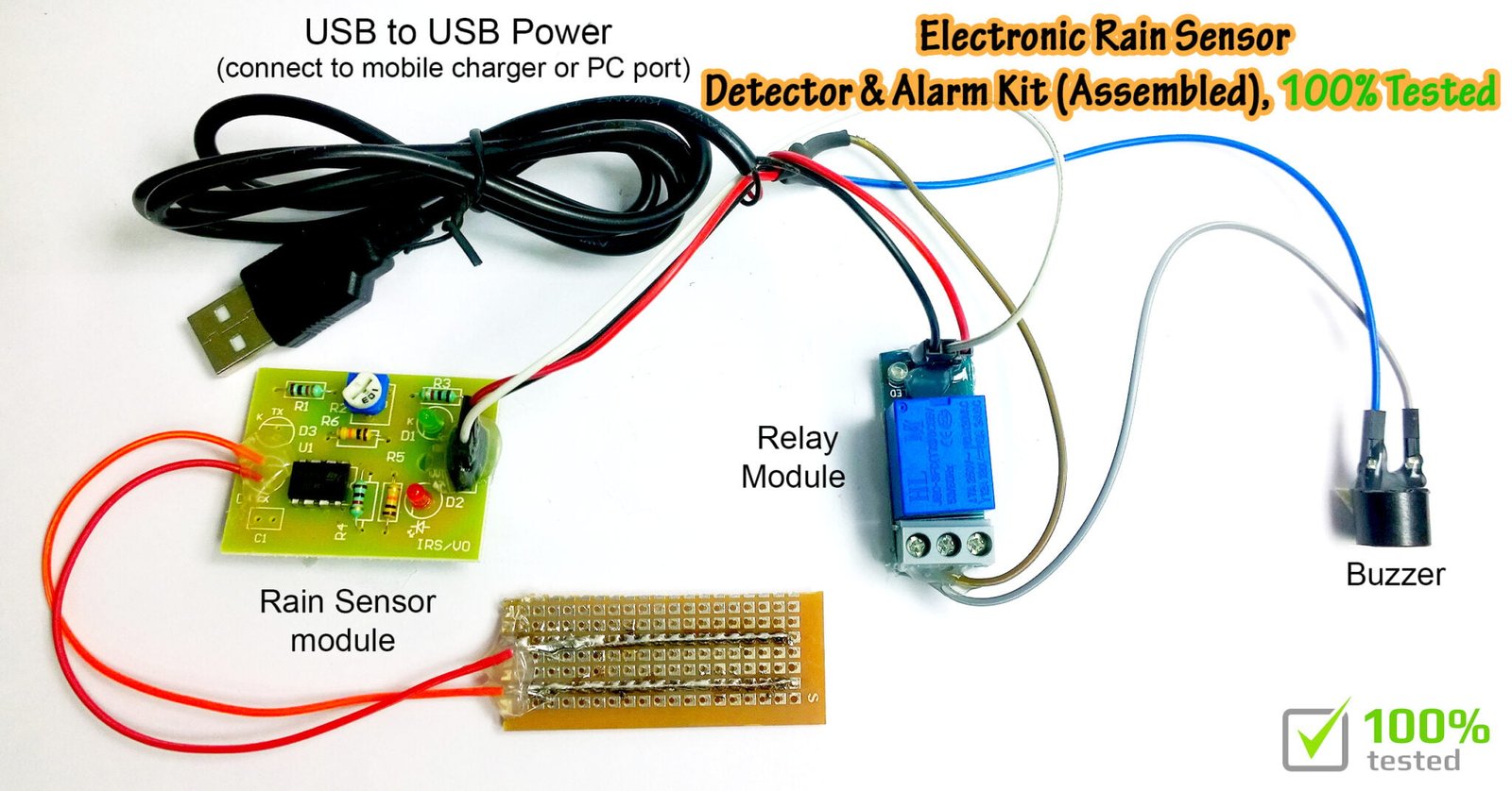 Electronic Rain Sensor Detector & Alarm DIY Science Project Model STEM ...