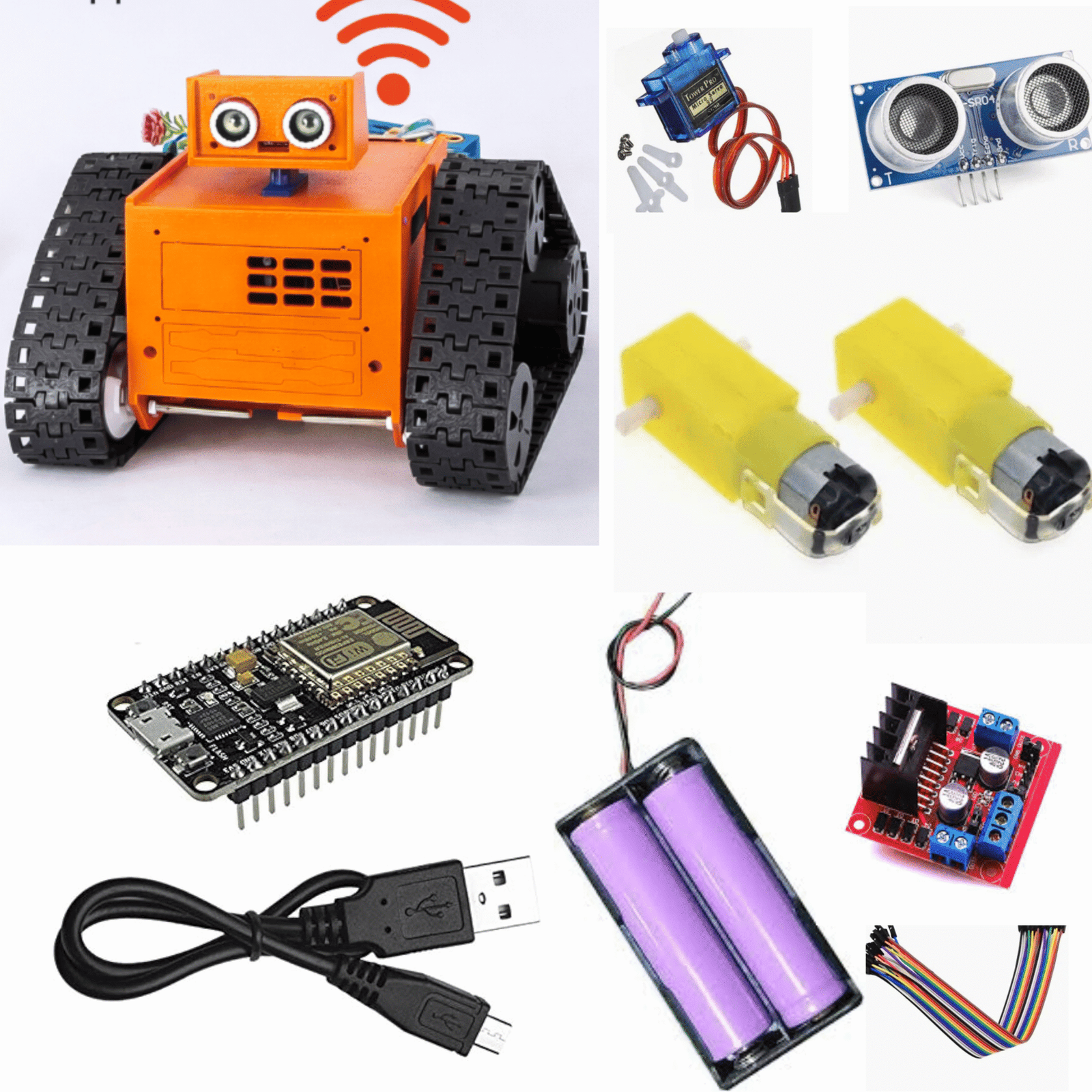 WiFi Controlled Wall-E Robot Tank DIY Kit using Arduino NodeMCU ...